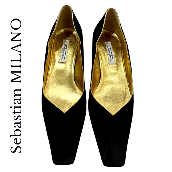 Sebastian Milano | Shoes | Sebastian Milano Black Suede Tiny Heels ...